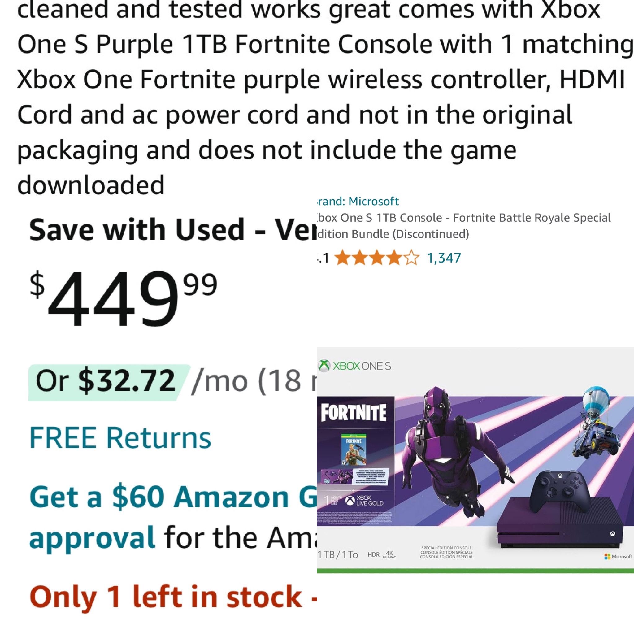 Xbox One S 1tb Bundle Xbox One S 1TB Console - Fortnite Bundle ...