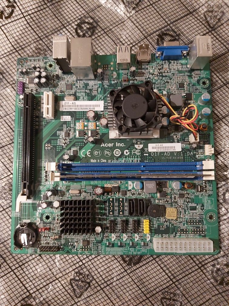 Acer D1F-AD AMD A45 mATX Motherboard w/Embedded Fusion Dual-Core E-450 ...