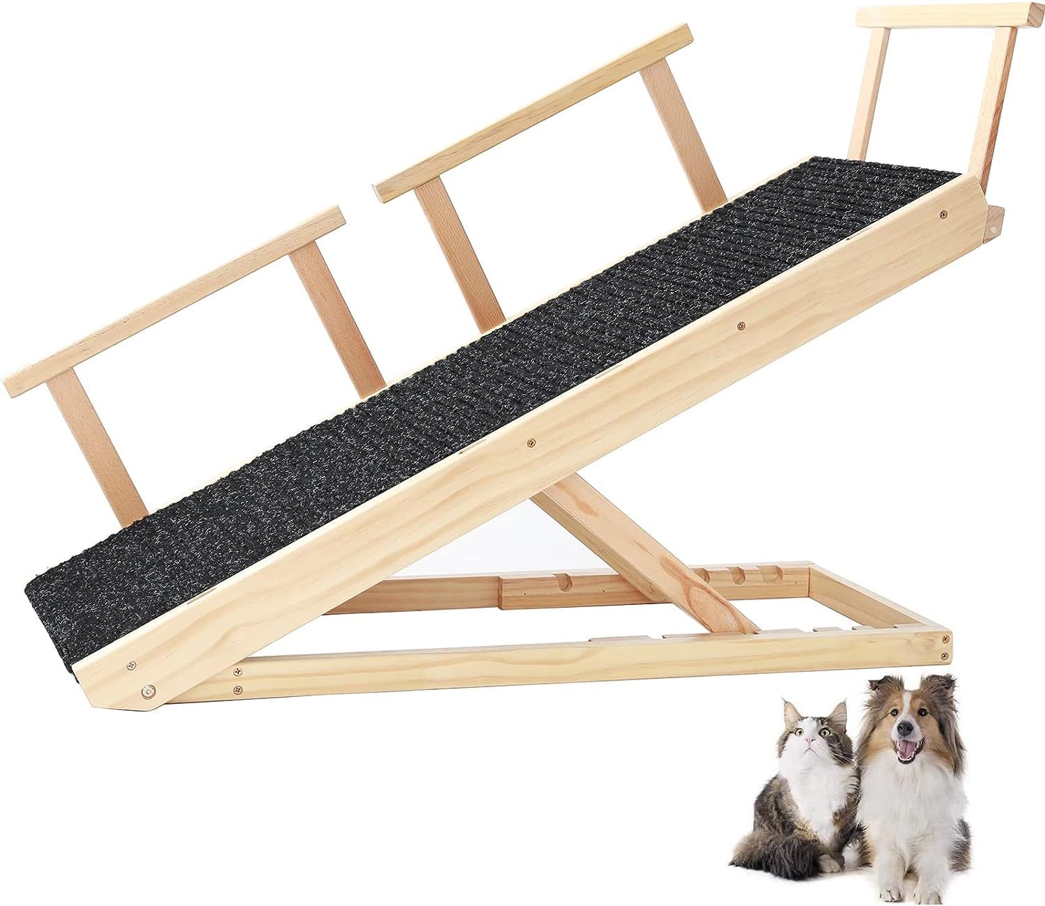 NEW Pet Ramp Wooden Portable Folding Dog/Cat Ramp with Rails ...
