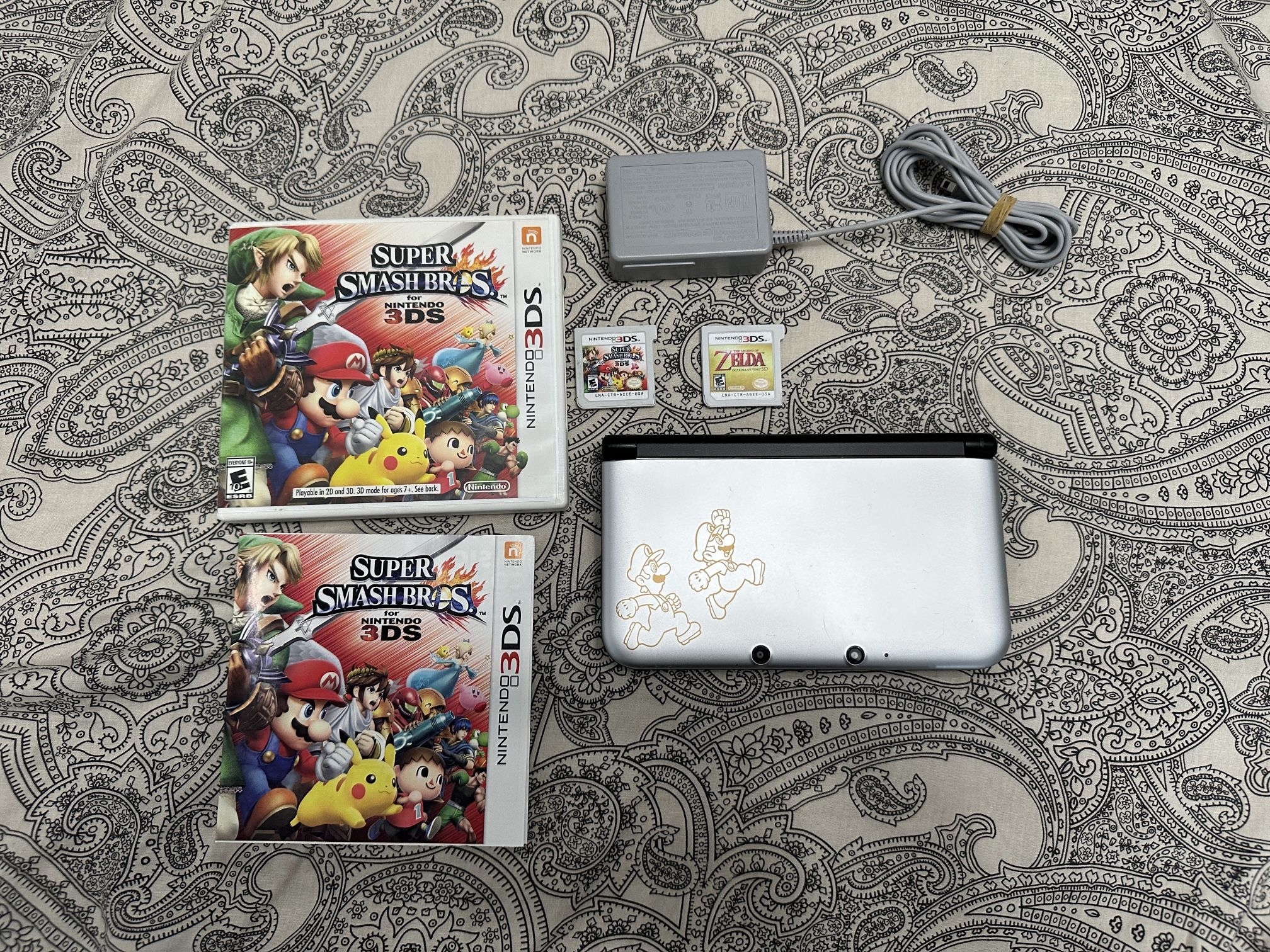 Nintendo 3DS XL Silver Mario & Luigi Limited Edition Super Smash And Zelda Time for Sale in ...