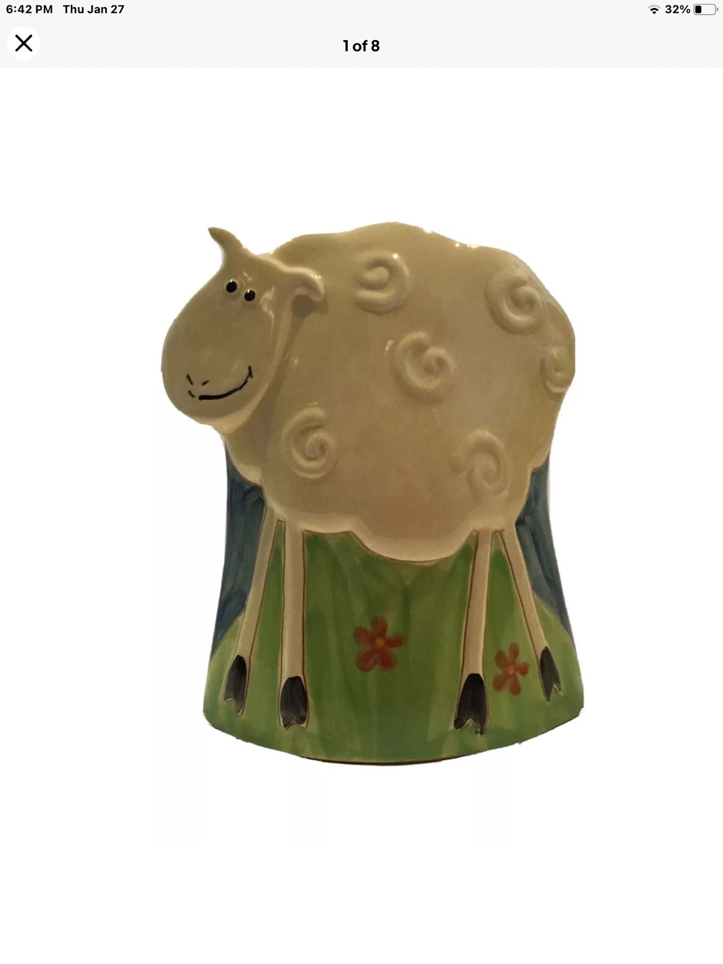 Kari Trestakk Whimsical Sheep Figurine Ceramic Of Norway Made In ...