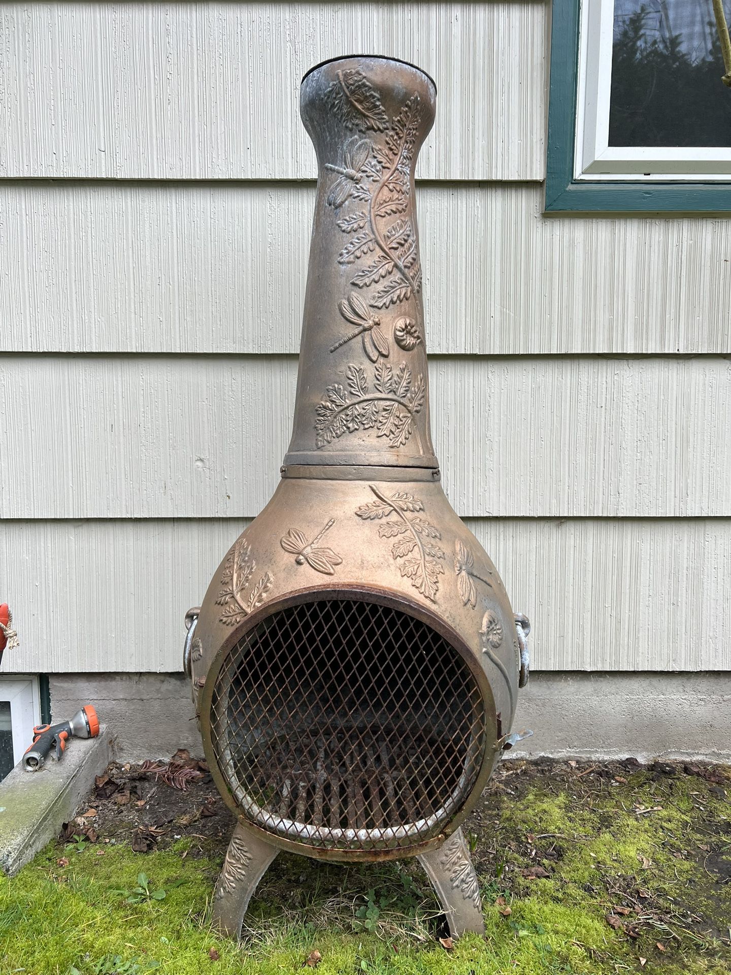 The Blue Rooster Dragonfly Cast Aluminum Chiminea for Sale in Seattle ...