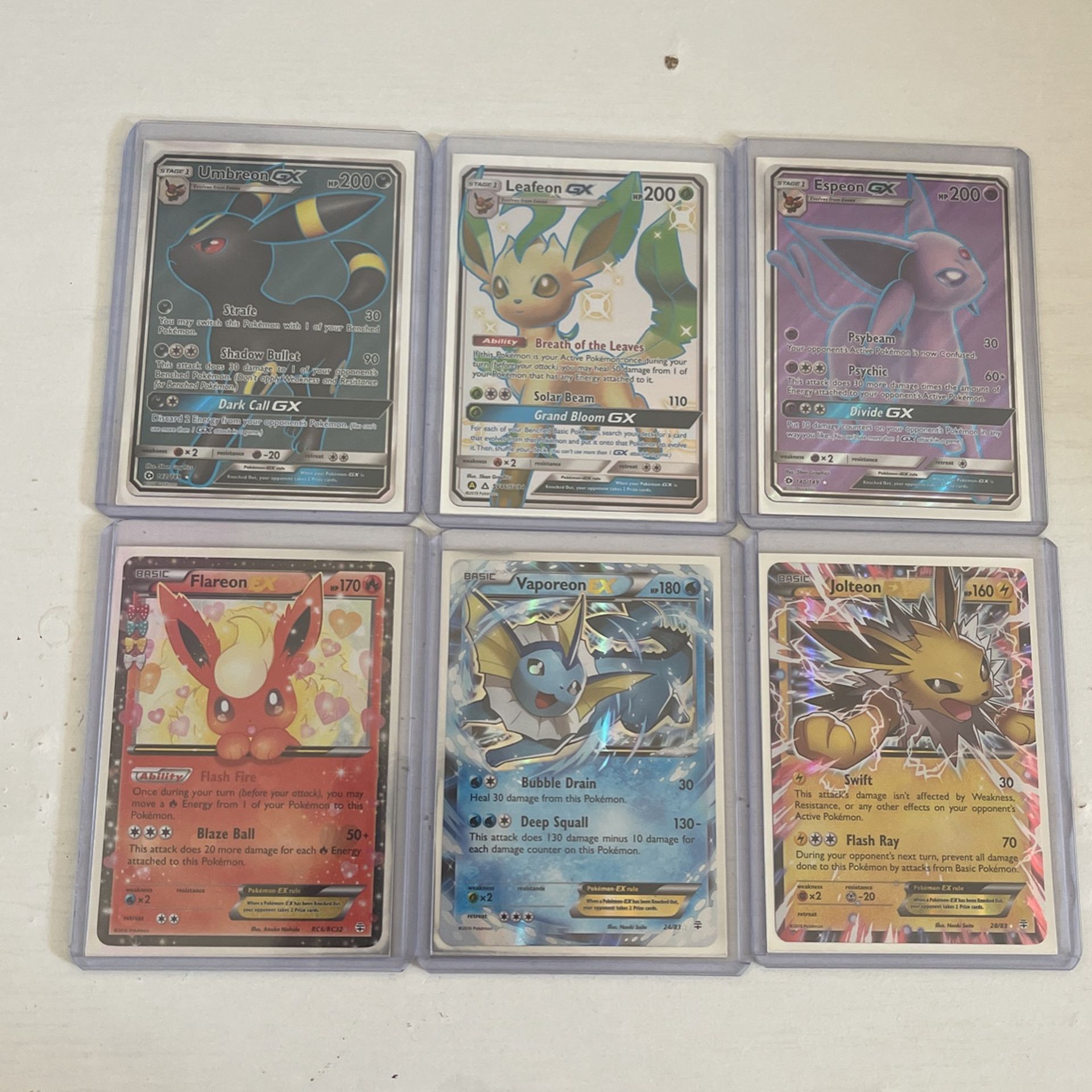 Eevee Evolutions Cards