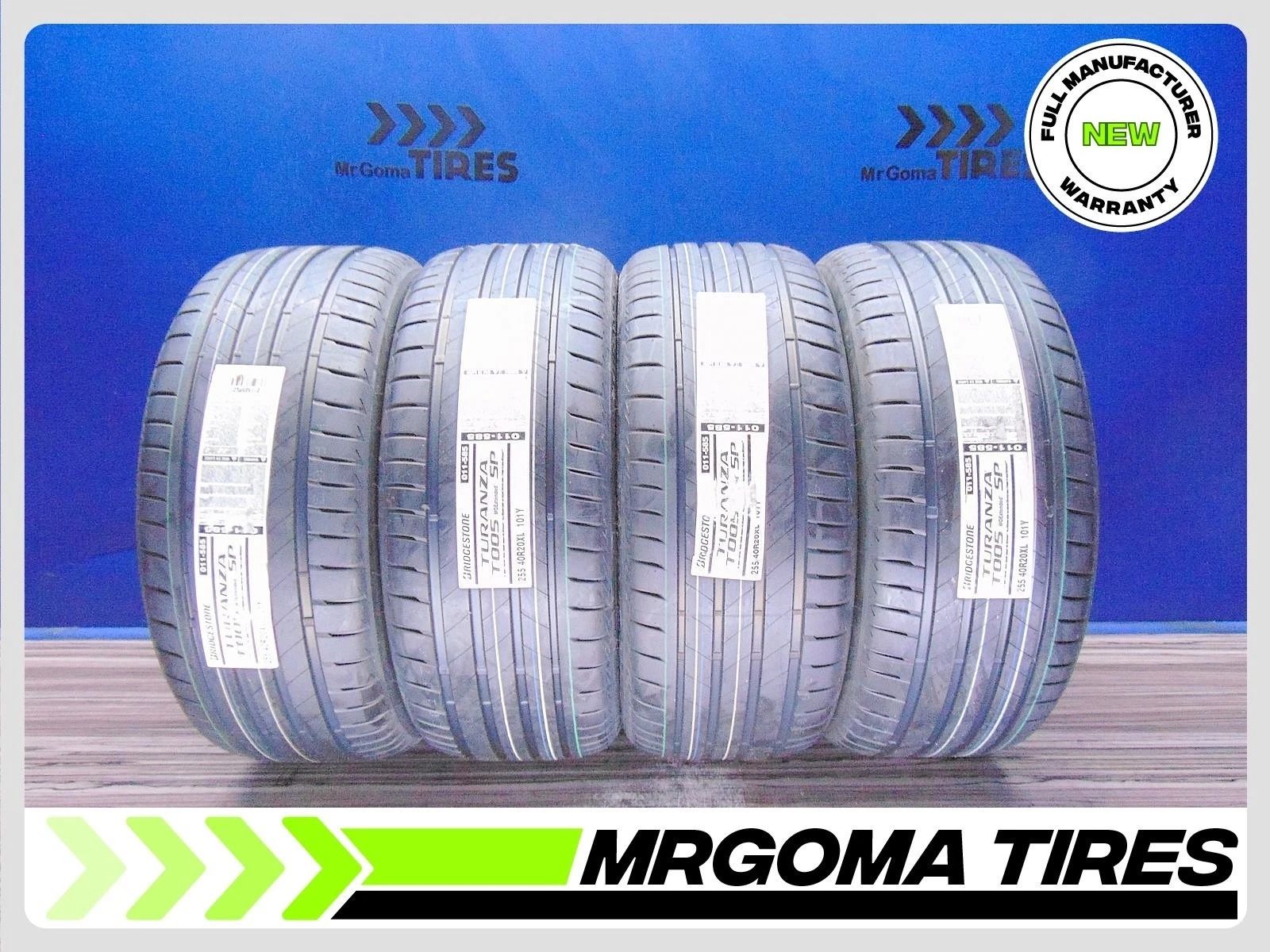 4 BRAND NEW 255/40/20 BRIDGESTONE TURANZA T005 MOE-S RFT XL TIRES 101Y ...