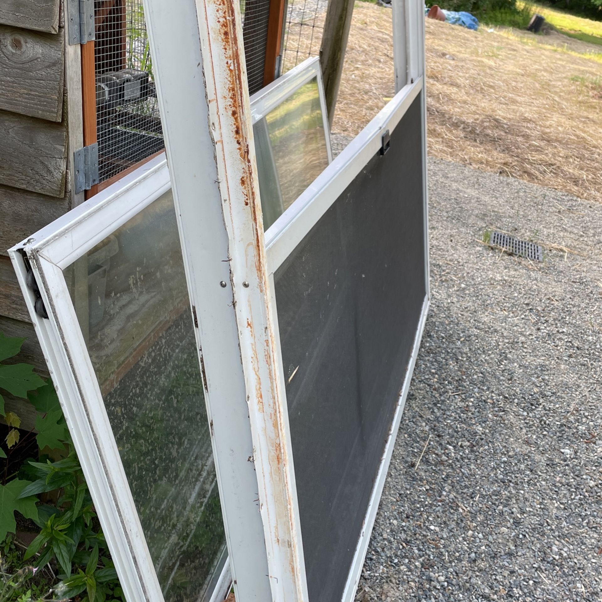 8 Used Vinyl Windows- Great For Greenhouse Or Shed for Sale in Black ...
