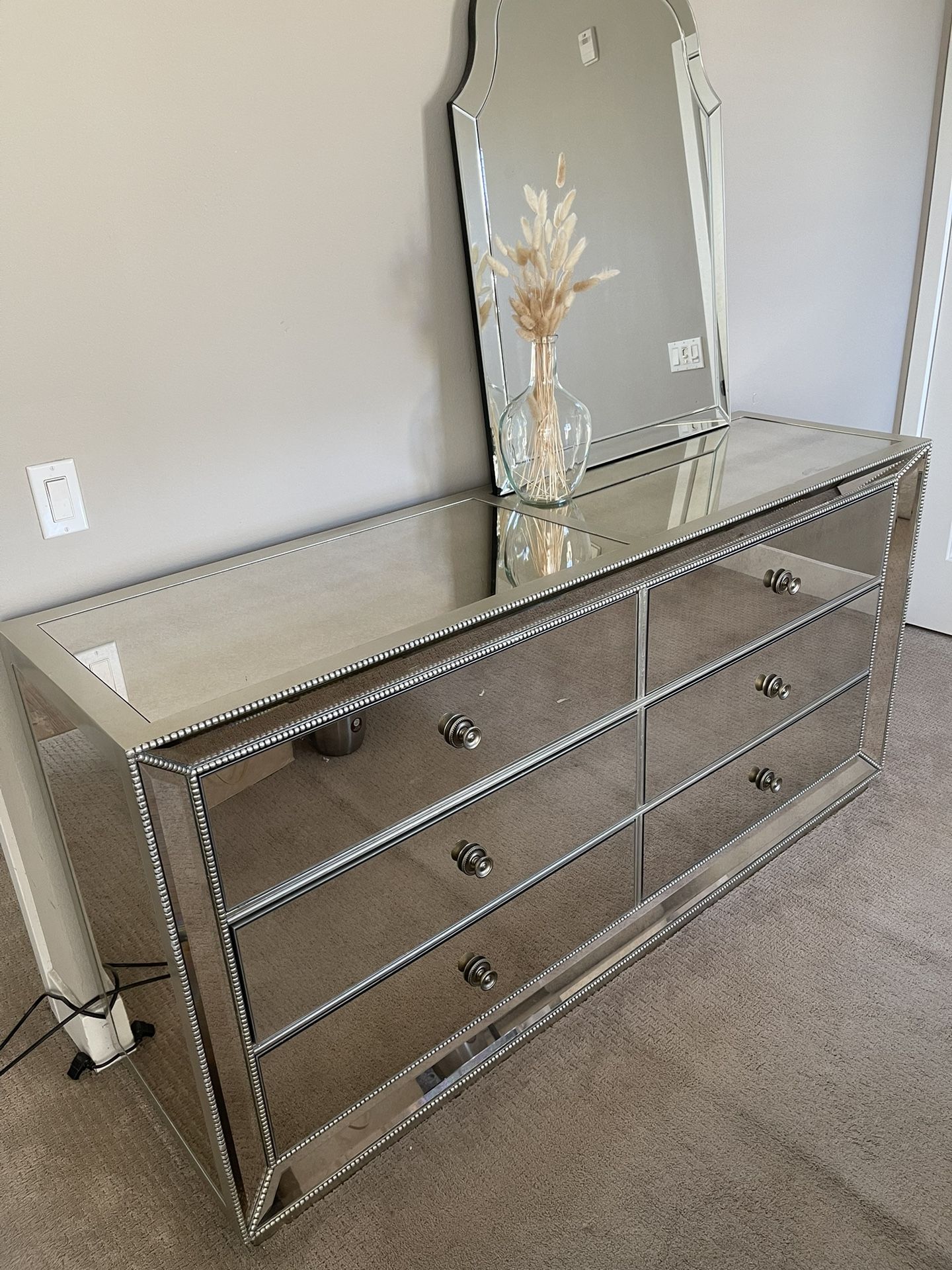 Omni mirrored 6 drawer chest store