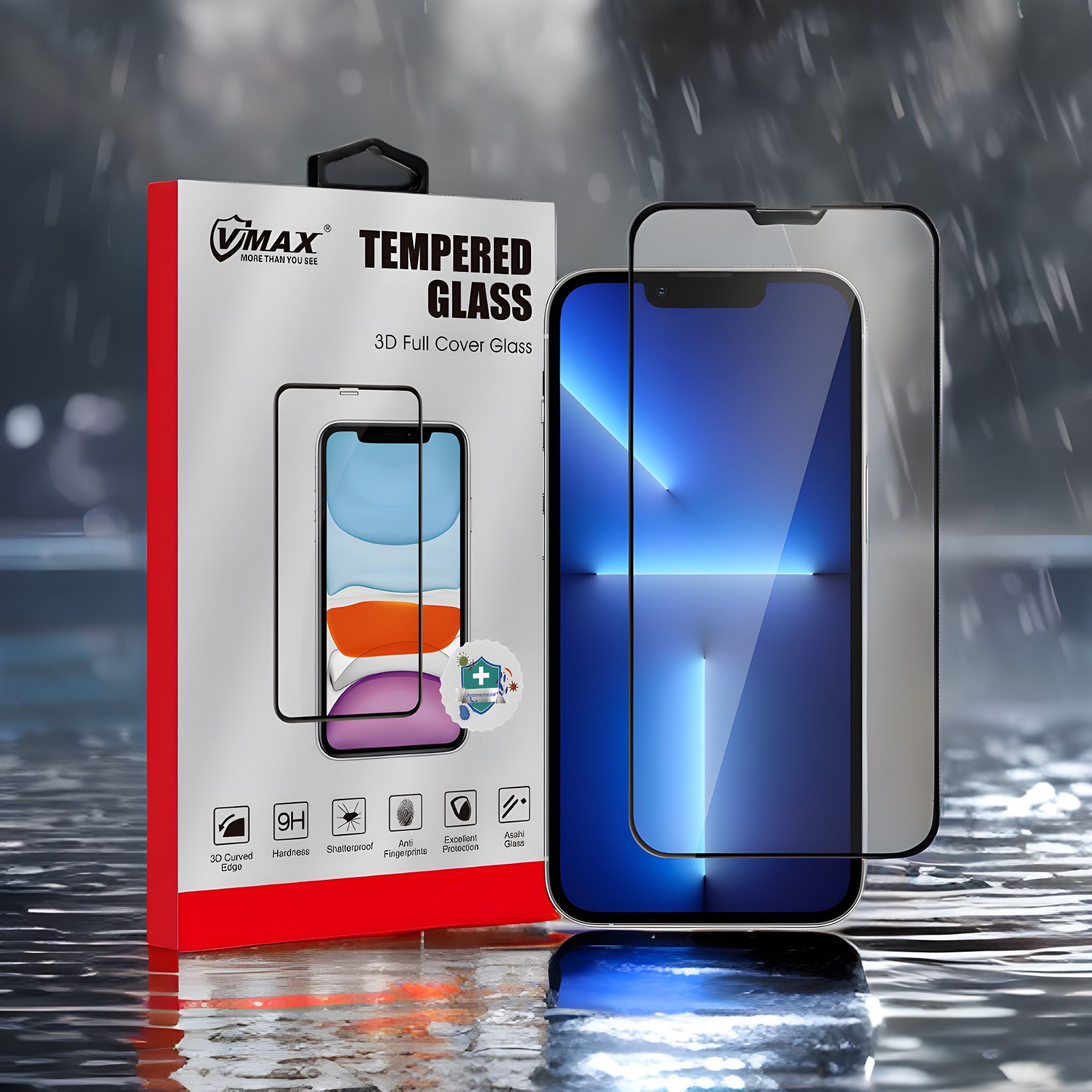 iPhone 13 Complete Protection: Vmax Tempered Glass Screen Protector ...