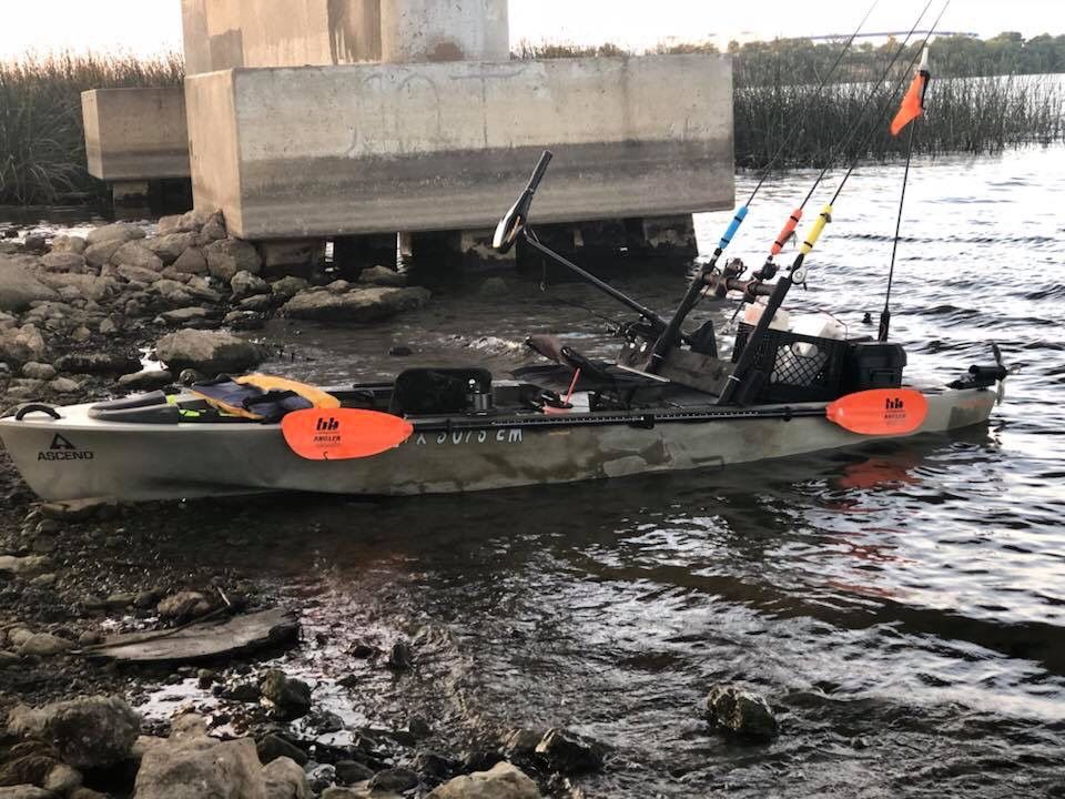 128t ascend kayak with trolling motor and battery for Sale in Fort ...