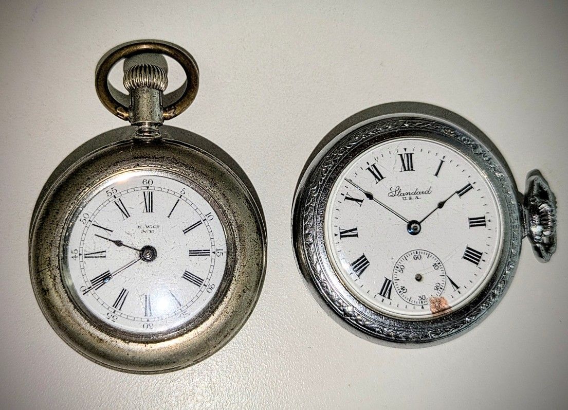 2 old antique pocket watches. Price is for BOTH! 1) 1800s K.W. Keystone ...