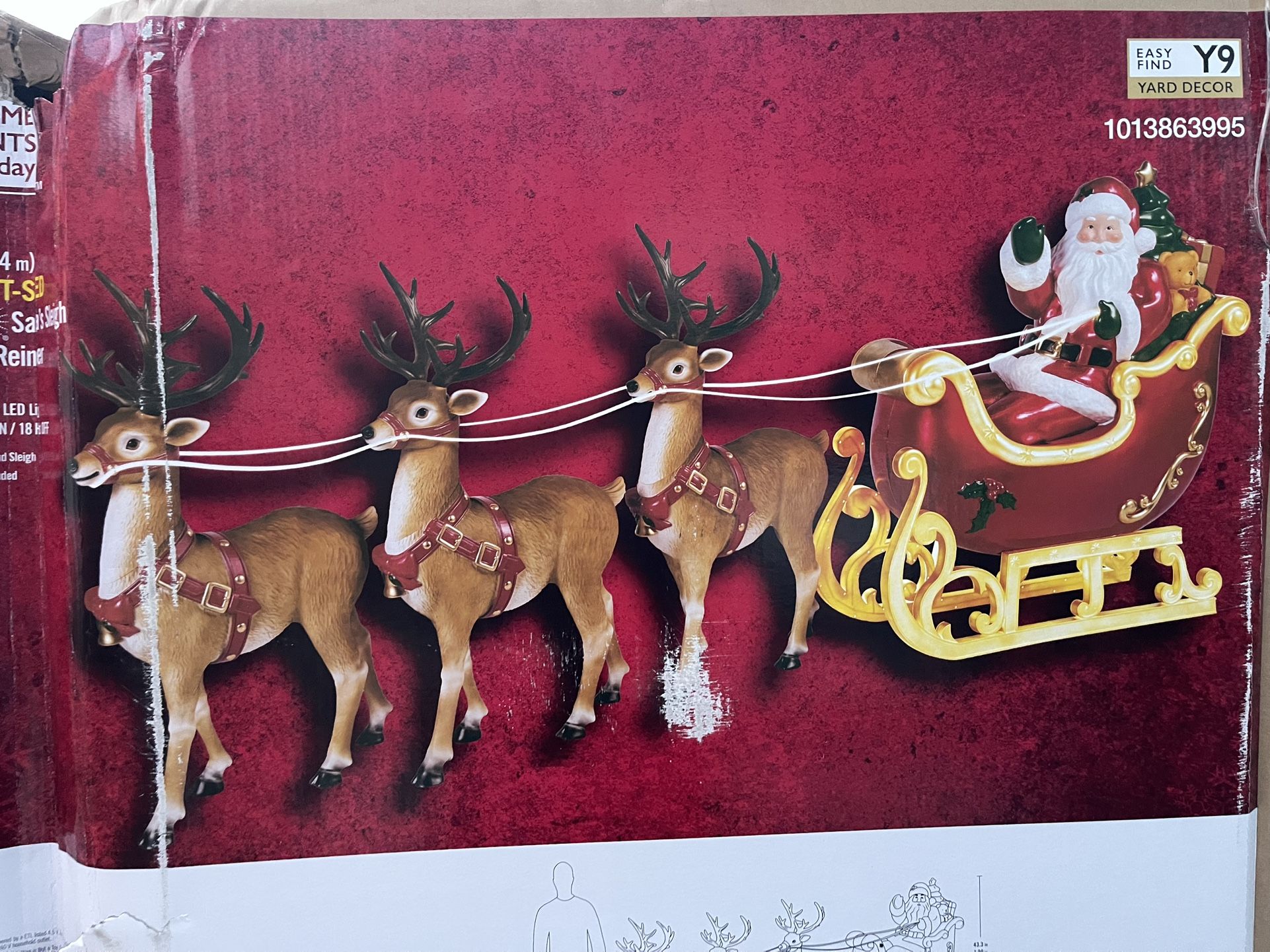 9ft Viral Giant Sized Santa Sleight With Reindeers for Sale in Palmdale ...