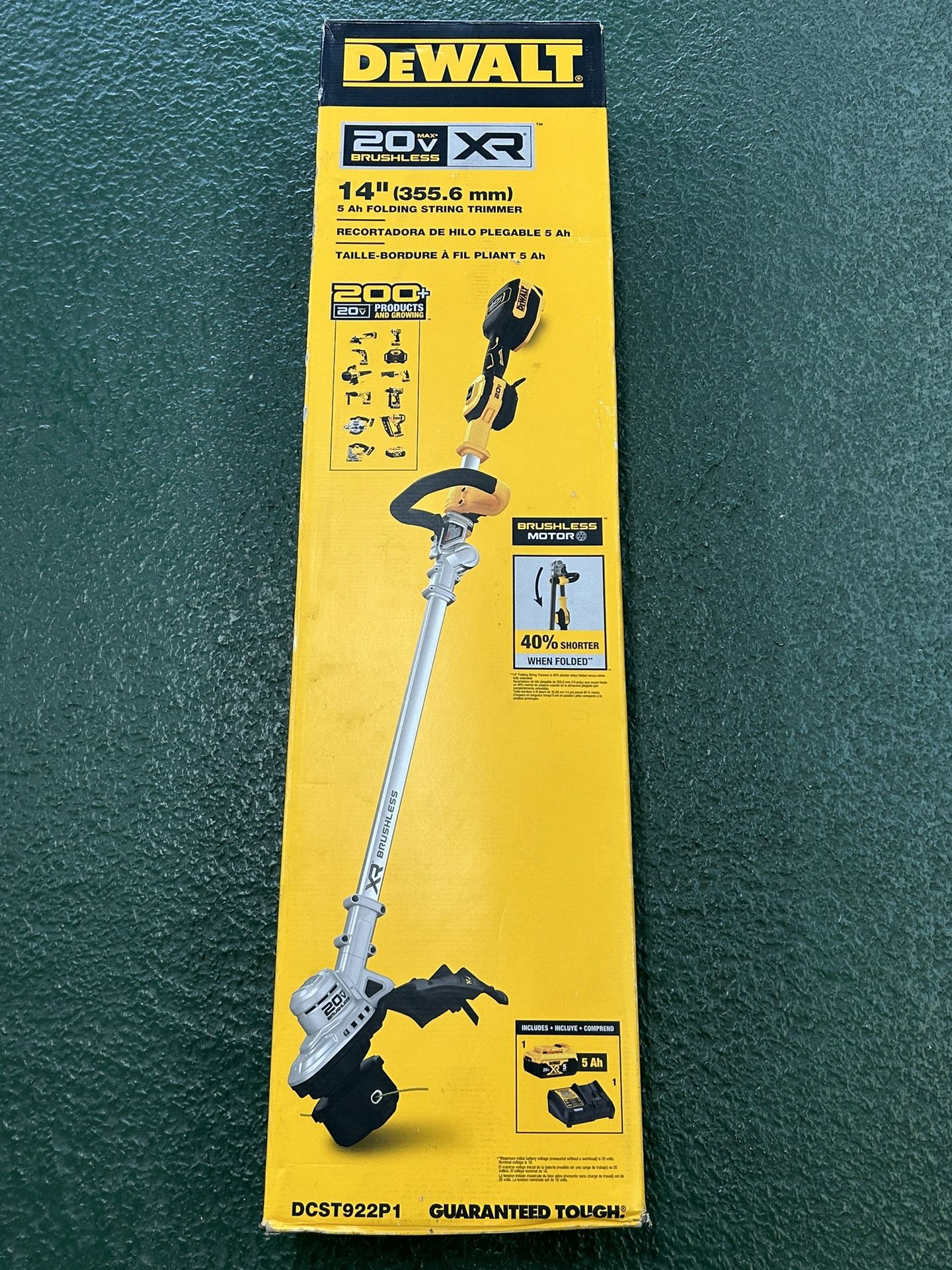 NEW! DeWalt DCST922P1 20V Brushless 14" Folding String Trimmer Kit for ...