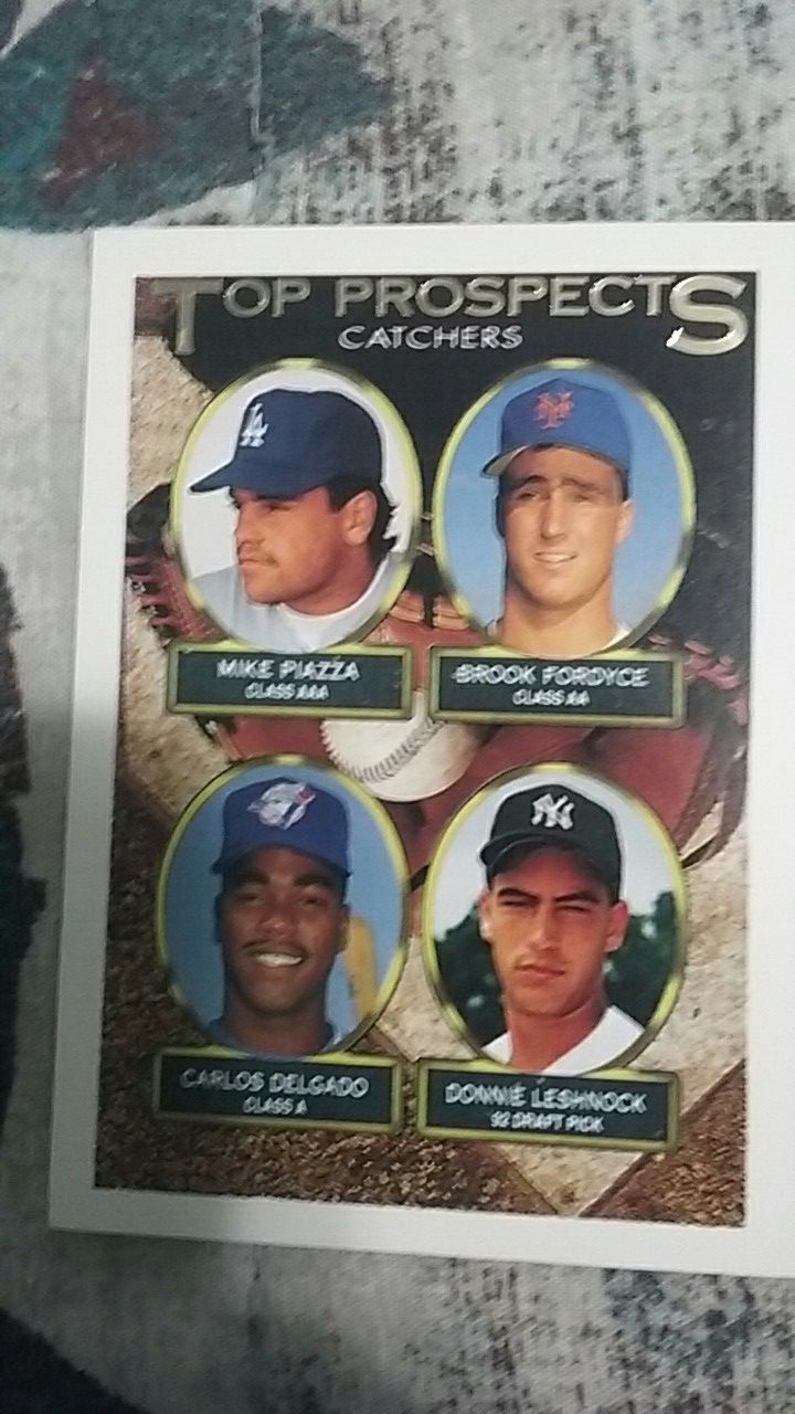 1993 Topps Top Prospects Catchers Mike Piazza, Brook Fordyce, Carlos ...