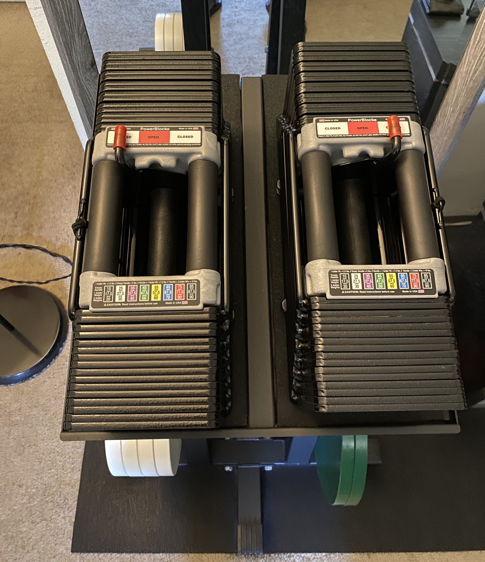 Powerblock Elite USA Adjustable Dumbbells / Weights PAIR - 5-90 each ...