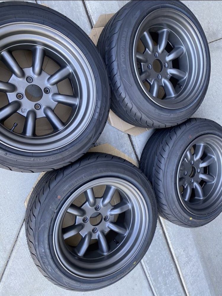 Watanabe Type R %100 authentic 15x8.5 -6 x 4x100 with Yokohama tires ...