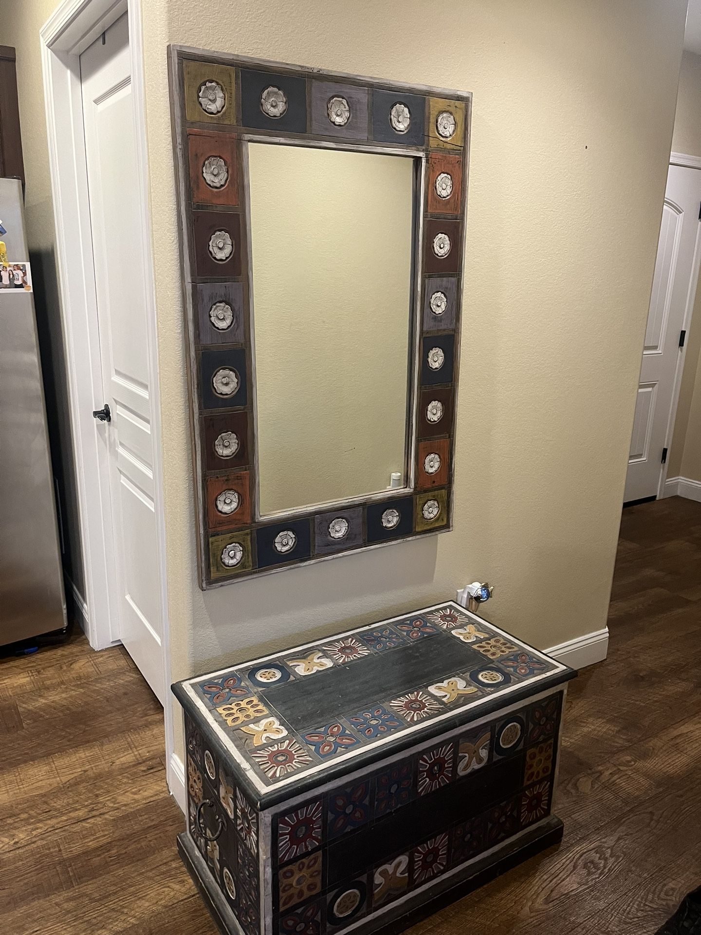 Traditional Multicolored Wall Mirror & Trunk for Sale in Scottsdale, AZ ...