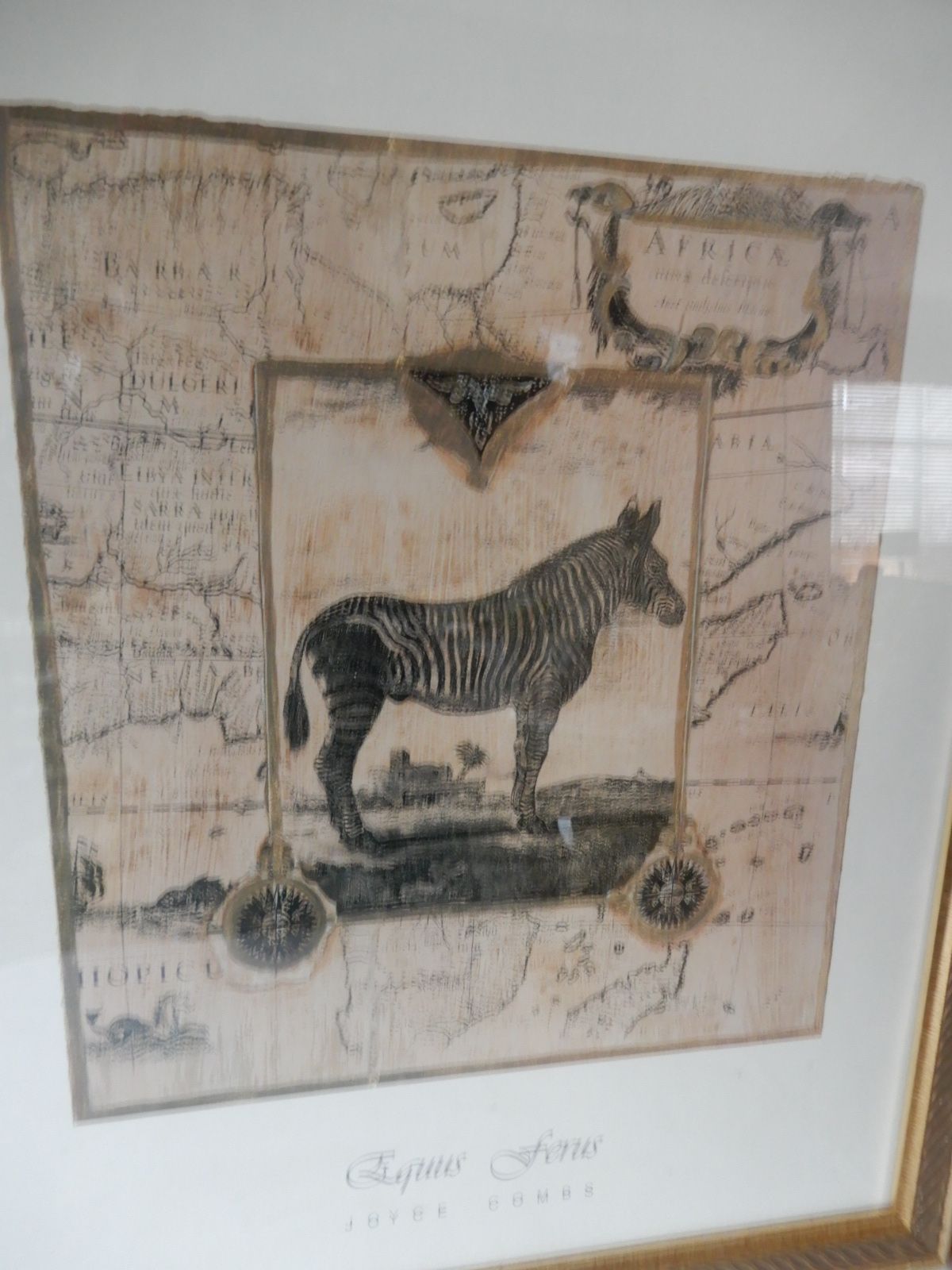 Lot Of 2 Framed Art Prints By Joyce Combs Africa Jungle Elephant ...