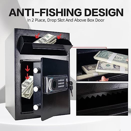 2.5 Cub Security Business Safe and Lock Box Wwith Digital Keypad,Drop ...