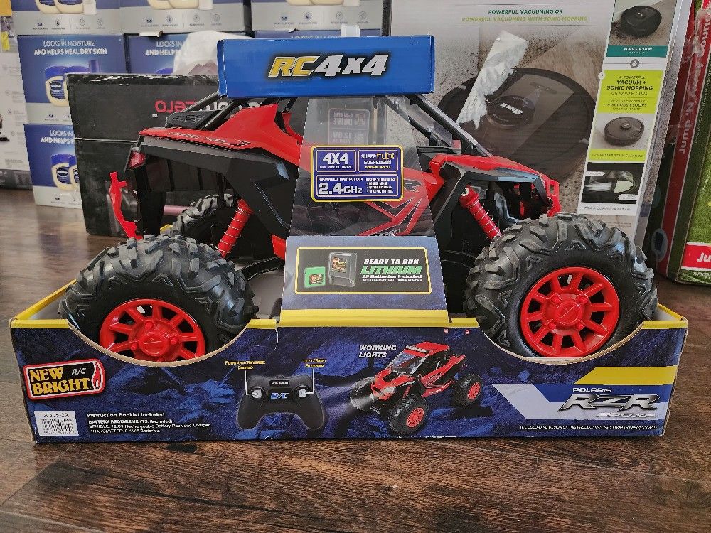 New Bright RZR XP Pro Battery Remote Control Red Polaris ATV, Toy Car ...