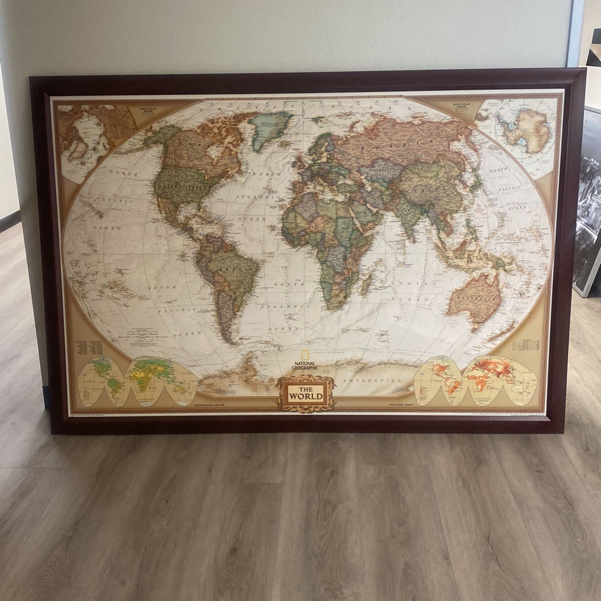 Framed World Map for Sale in Scottsdale, AZ - OfferUp