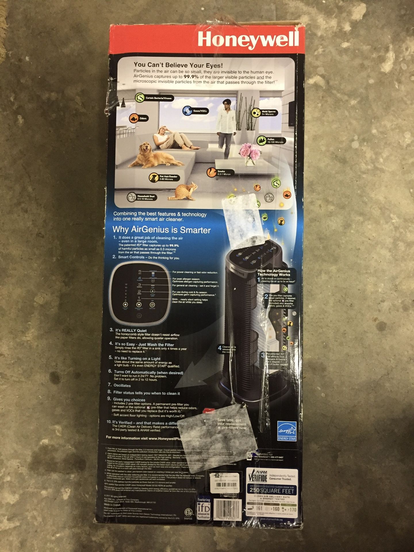 Honeywell HFD323TGT AirGenius 5 Air Purifier Odor Reducer Appliances
