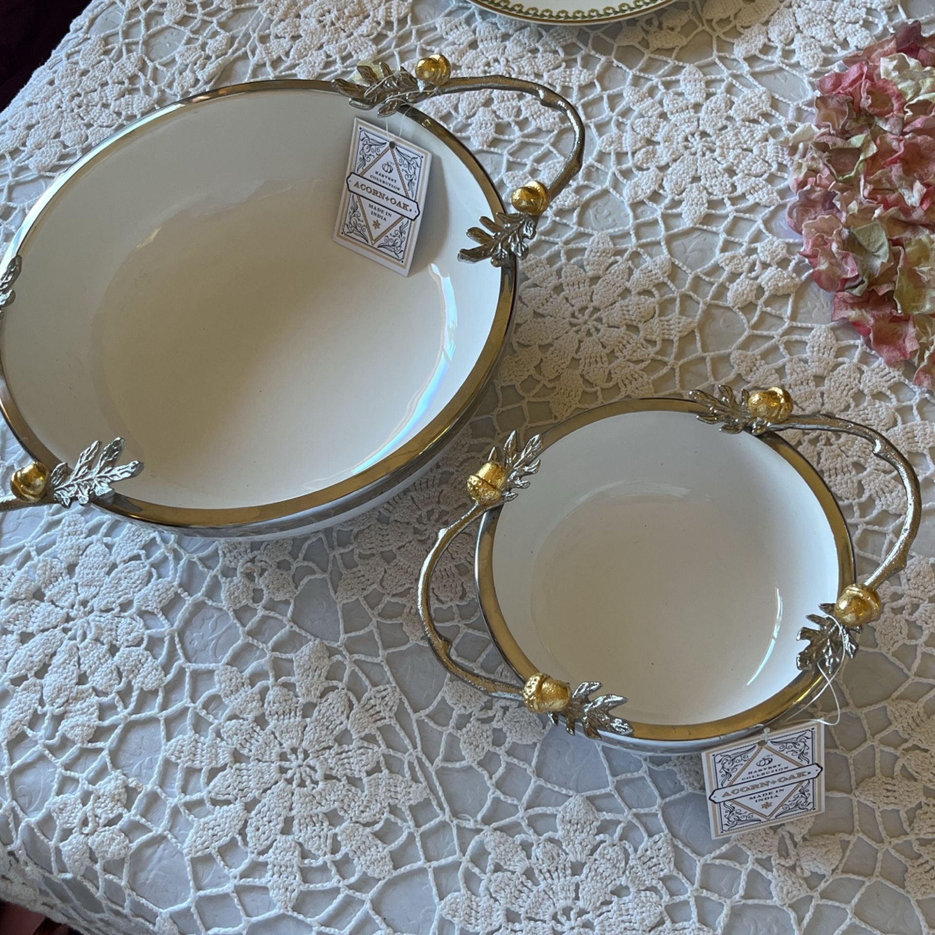 Set of two NEW Acorn plus Oak enamelled steel bowls for Sale in Graham ...