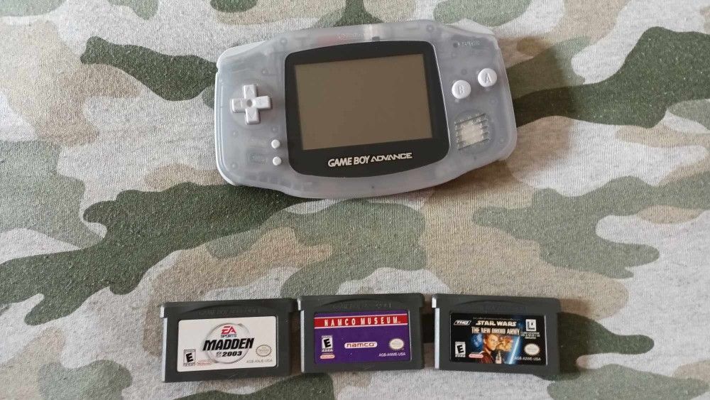Nintendo Game Boy Advance Model AGB-001 (Crystal Clear) + 3 Games Bundle for Sale in Melrose ...