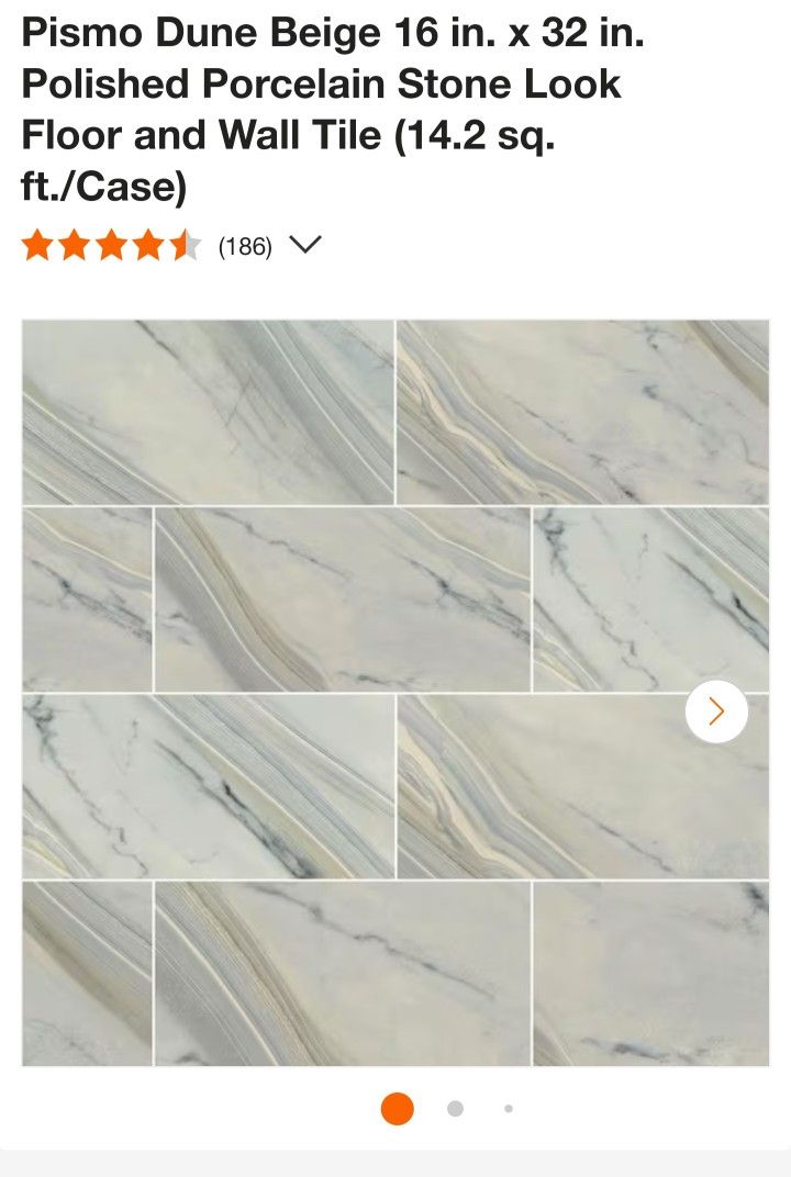 Pismo Dune Beige 16 in. x 32 in. Polished Porcelain Stone Look Floor and Wall Tile (14.2 sq. ft ...