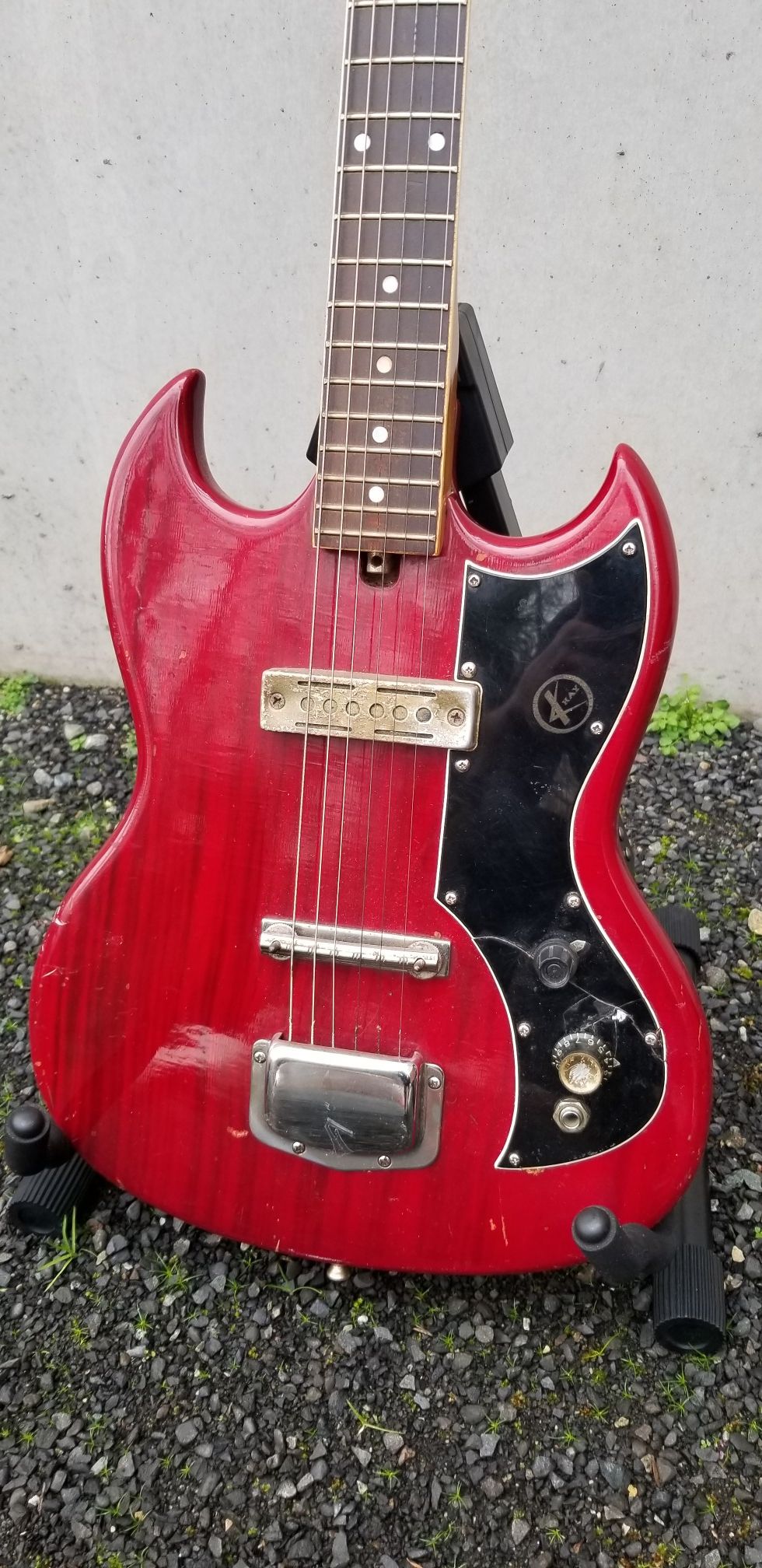 Vintage Kay Electric Guitar Cherry Red Les Paul SG Style for Sale in ...