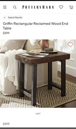 Pottery Barn Griffin Reclaimed Wood End Table for Sale in Woodinville WA OfferUp