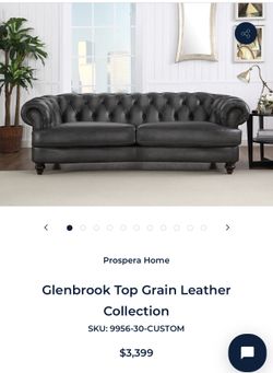Glenbrook Grey Top Grain Leather Sofa And Chair for Sale in Rialto CA OfferUp