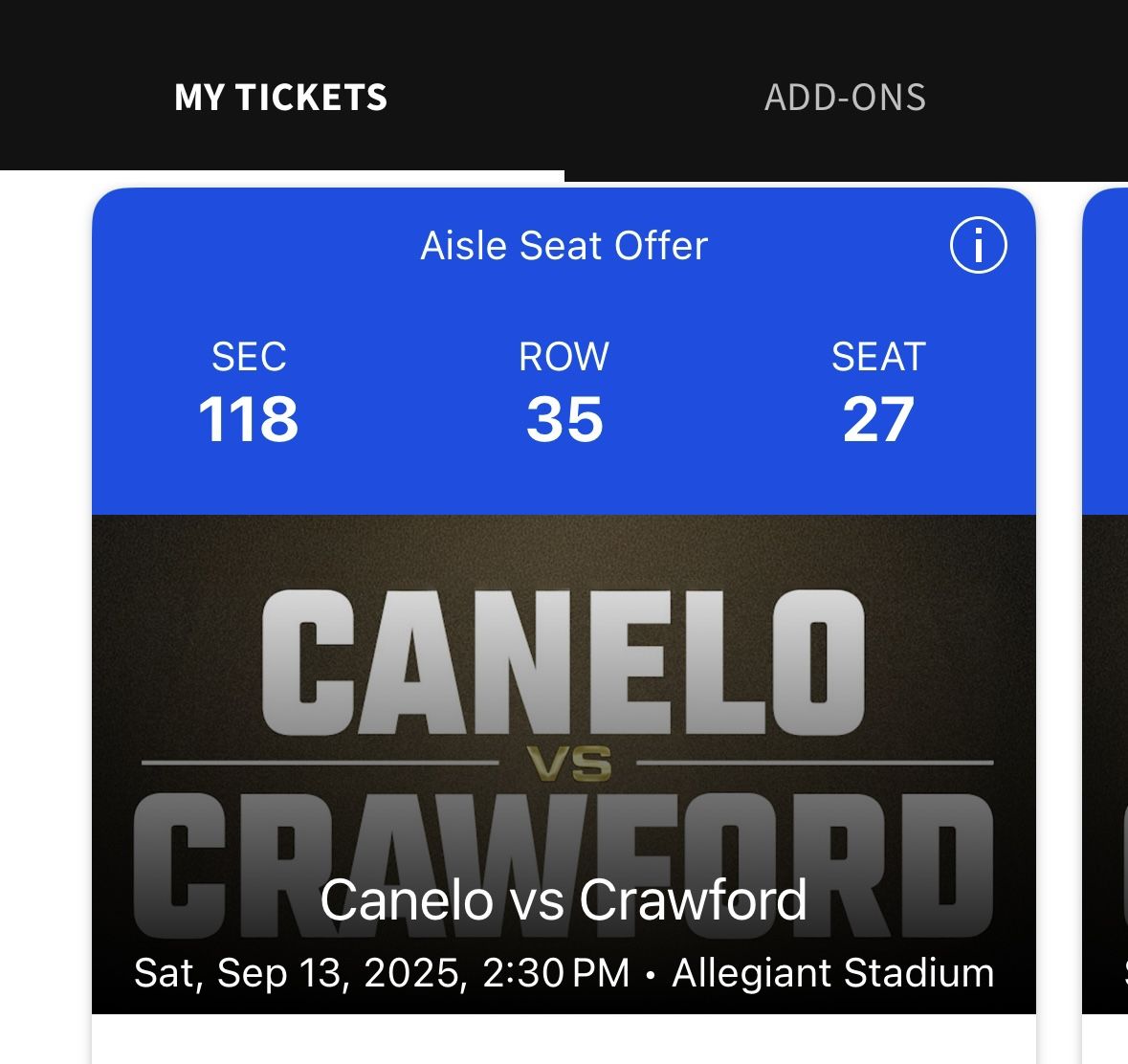 Canelo Vs Crawford Tickets! for Sale in Las Vegas, NV - OfferUp