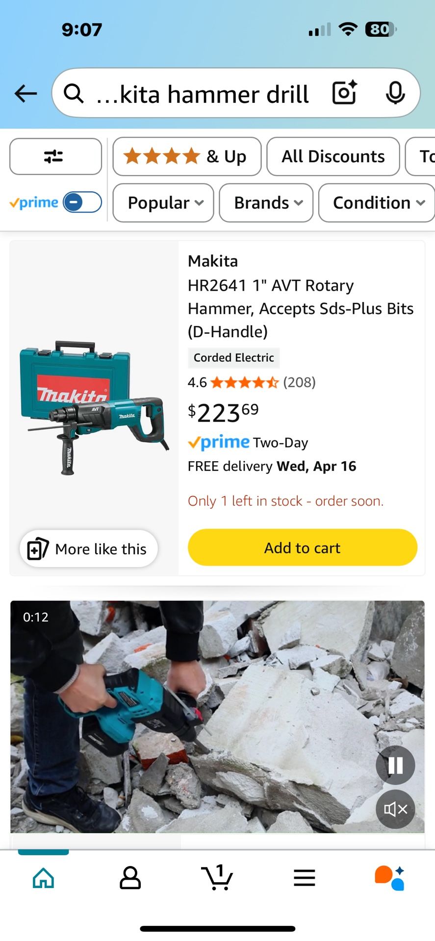 Makita HR 2475 hammer drill half inch for Sale in Hillsboro Beach, FL - OfferUp