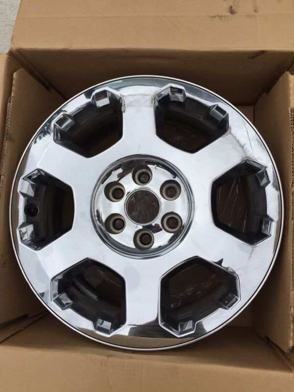 1 Single ALY3786 Ford F150 '09-'13, 6 spoke chrome clad alloy wheel ...