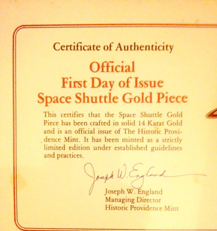 Space Shuttle Gold Coin