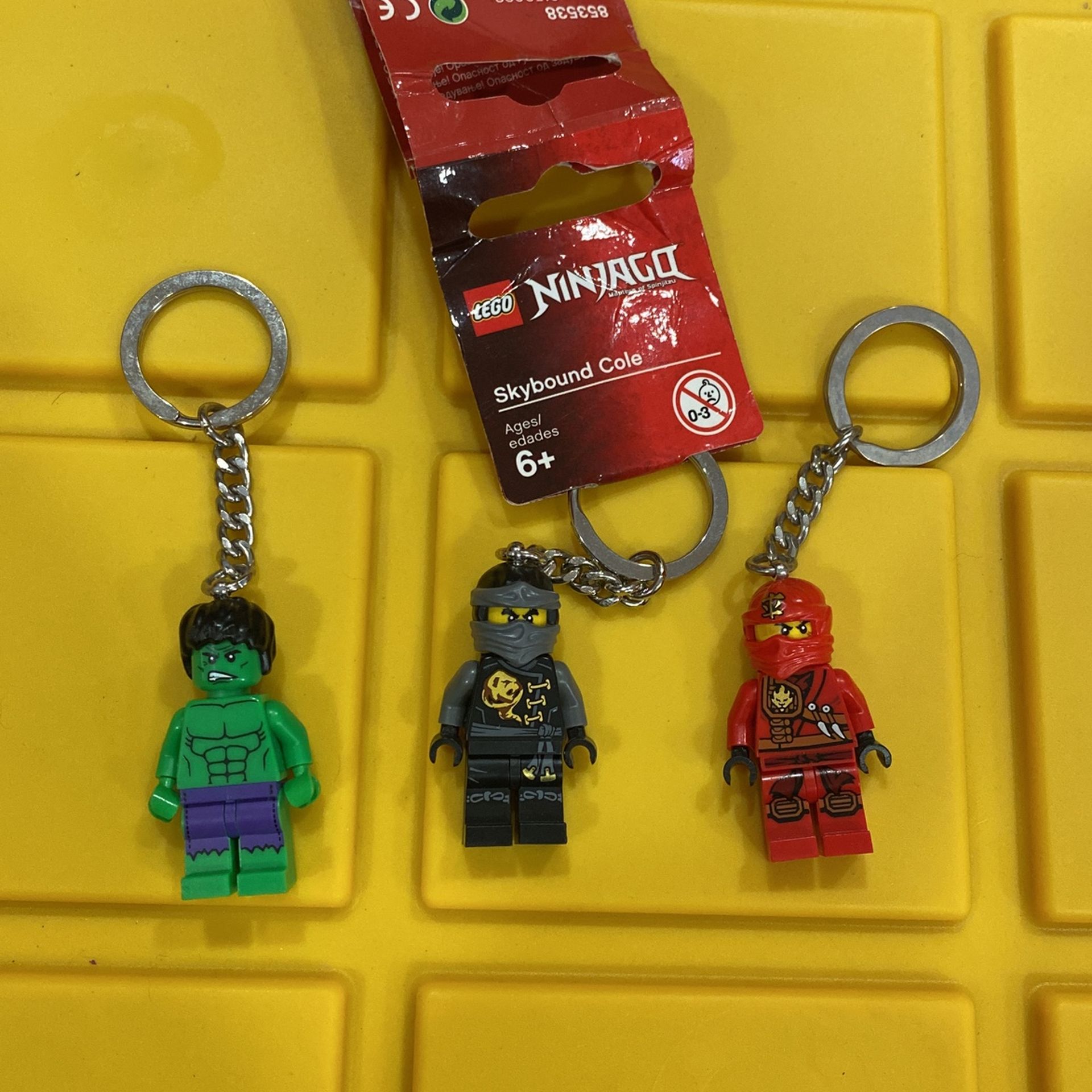 3 Lego Keychains Ninjago Sky bound Cole Hulk And Red Kai Ninjago for ...