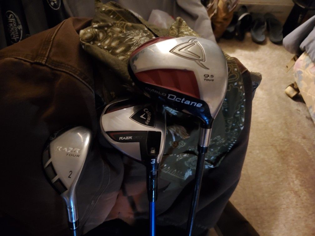 Callaway golf clubs. Diablo Octane Driver,Razr fit 3 wood and Razr tour ...