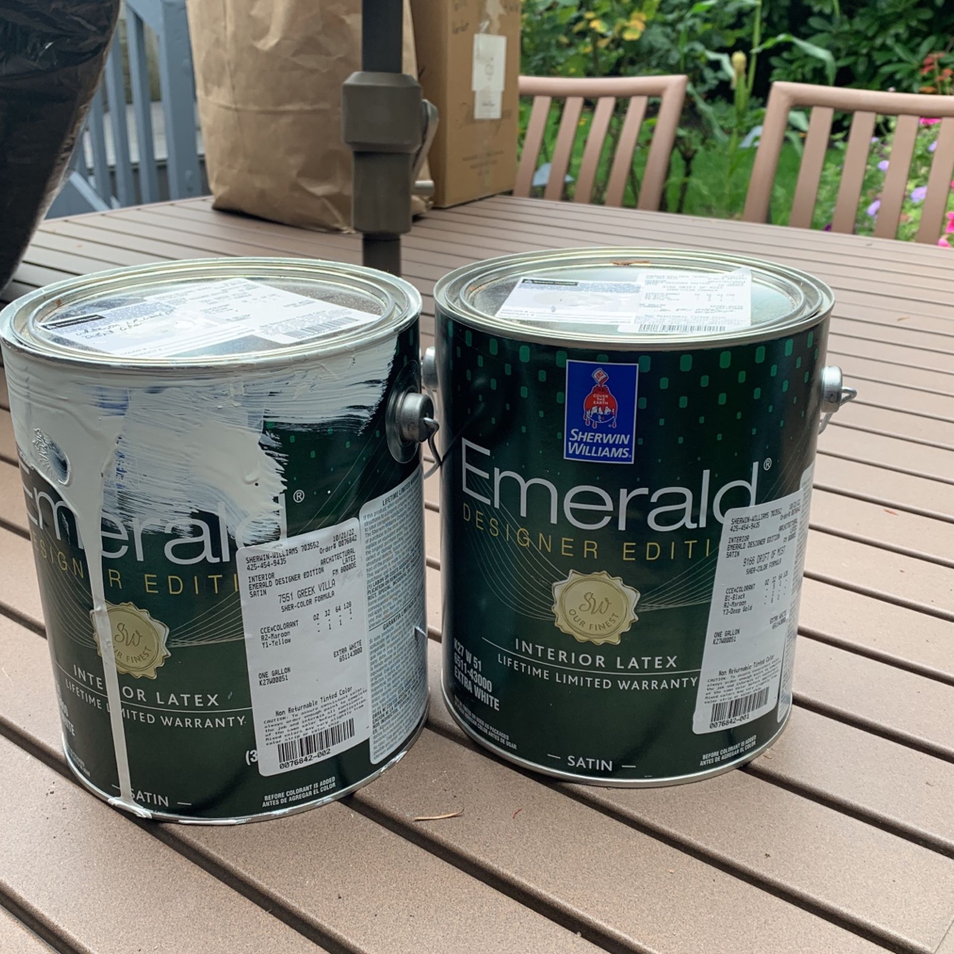 2 Gallons Interior Latex Sherwin Williams Paint/one is new for Sale in ...
