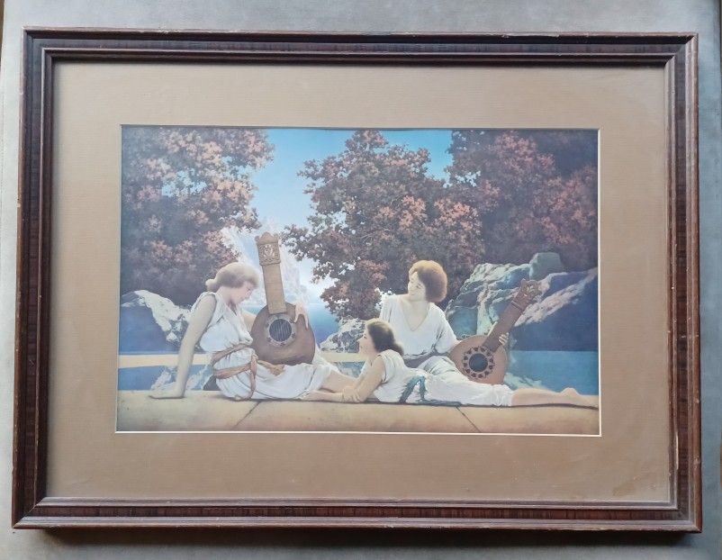 Maxfield Parrish Art Deco lithograph entitled "The Lute Players" for ...