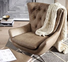 Wells Tufted Leather Swivel Armchair for Sale in Des Plaines IL OfferUp