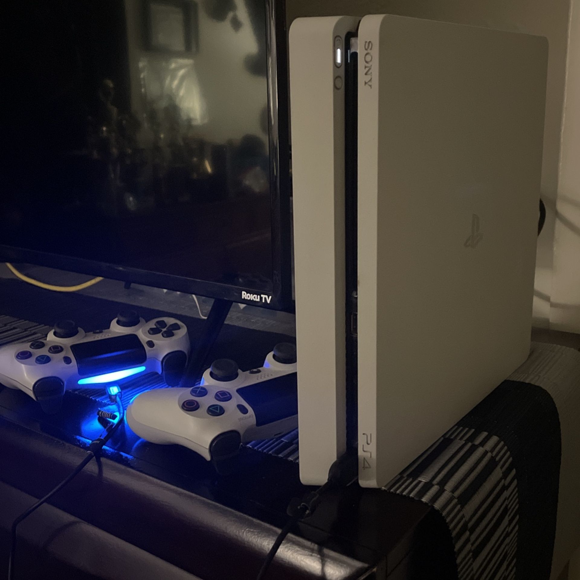 Limited Edition PS4 Slim (White) 2 Remotes (White) for Sale in ...