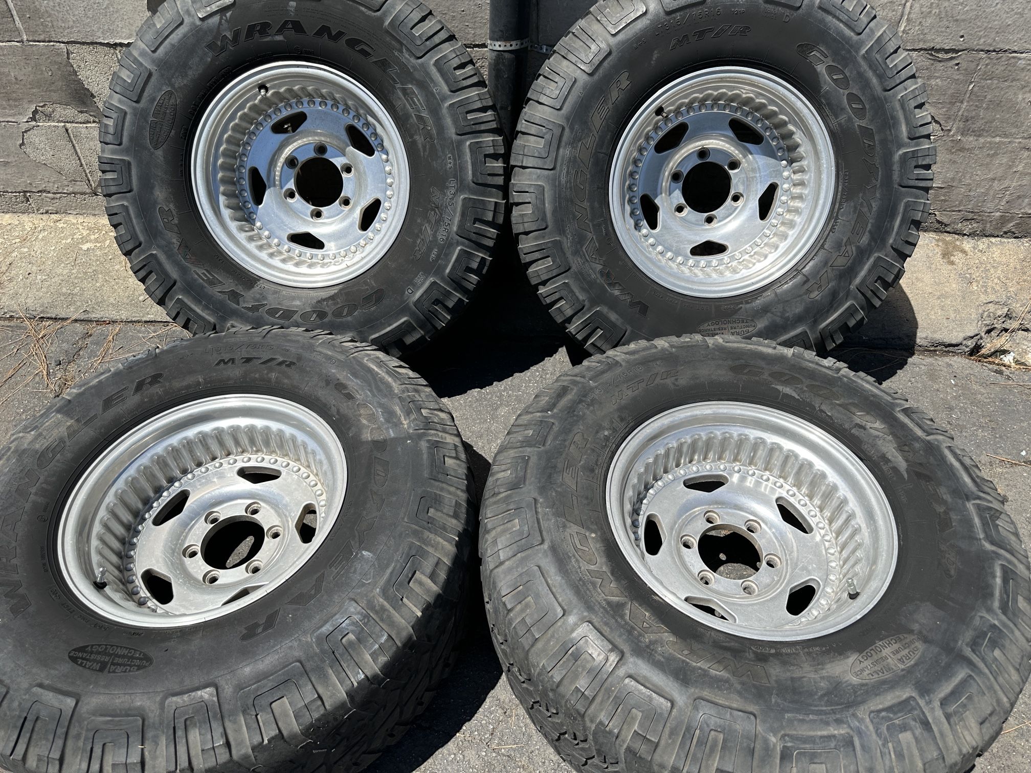 6 lug 16x10 inch aluminum wheels with old tires Chevy, Toyota, Nissan ...