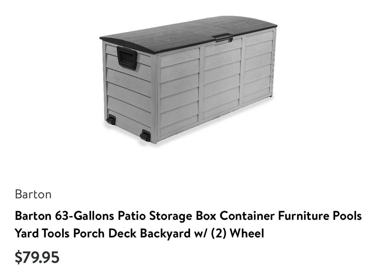Barton 63-Gallons Patio Storage Box Container Furniture Pools Yard ...