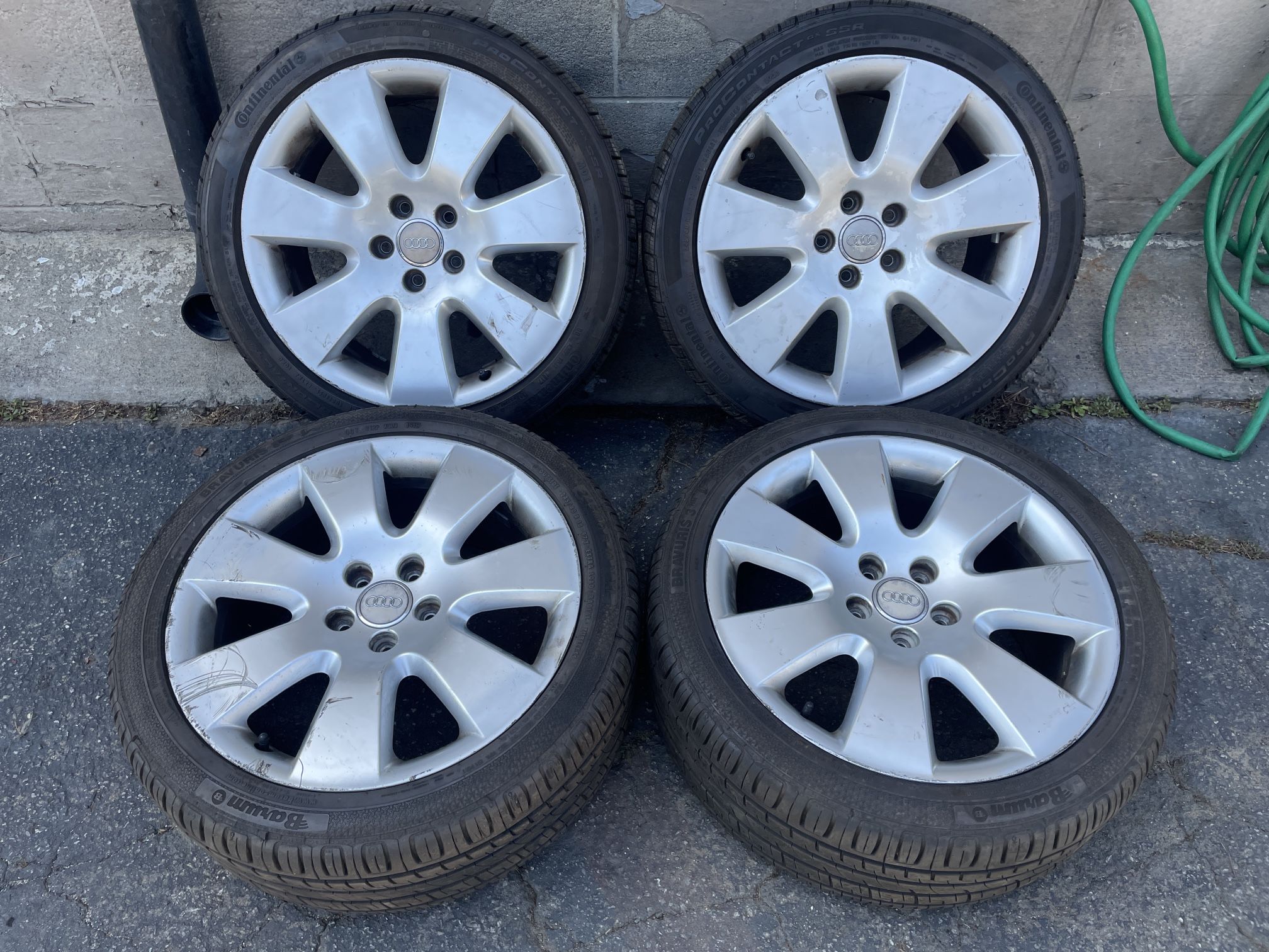 Factory aluminum 18 inch Audi rims and tires 5 on 112mm for Sale in ...