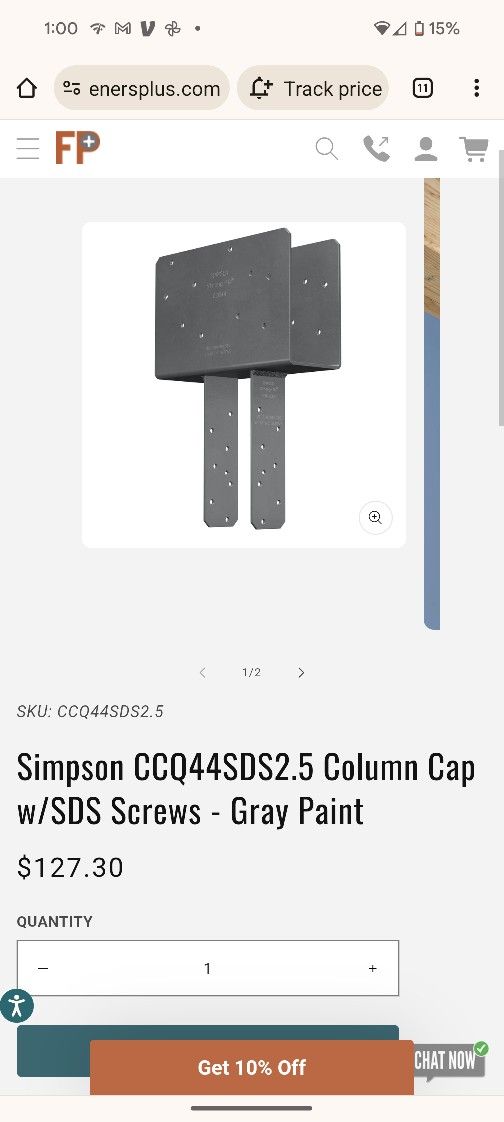 Simpson CCQ44SDS2.5 Column Cap 4x Beam Post Connector Construction ...