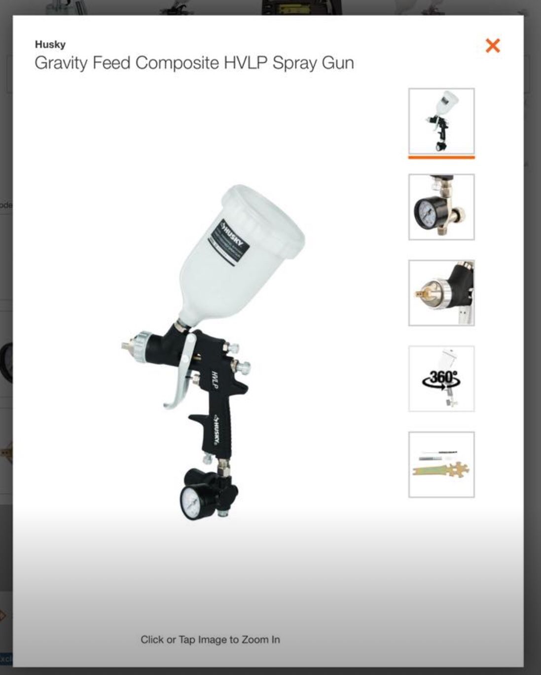 NEW-Husky Gravity Feed Composite HVLP Spray Gun...NEW in BOX (missing ...