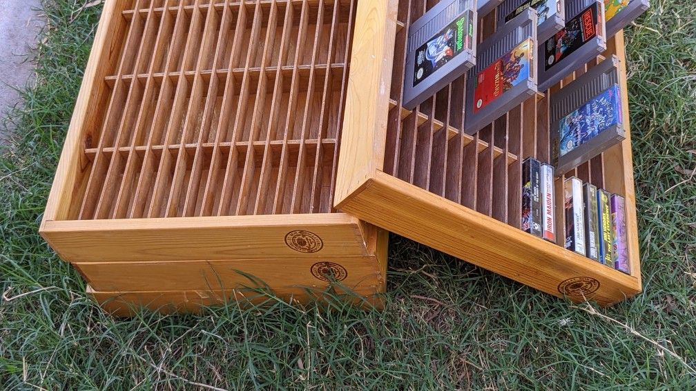 Napa Valley Box Co 64 Slot Cassette Tape Holder Nintendo NES storage ...