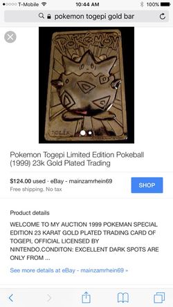 Togepi Pokémon gold bar for Sale in North Las Vegas, NV - OfferUp