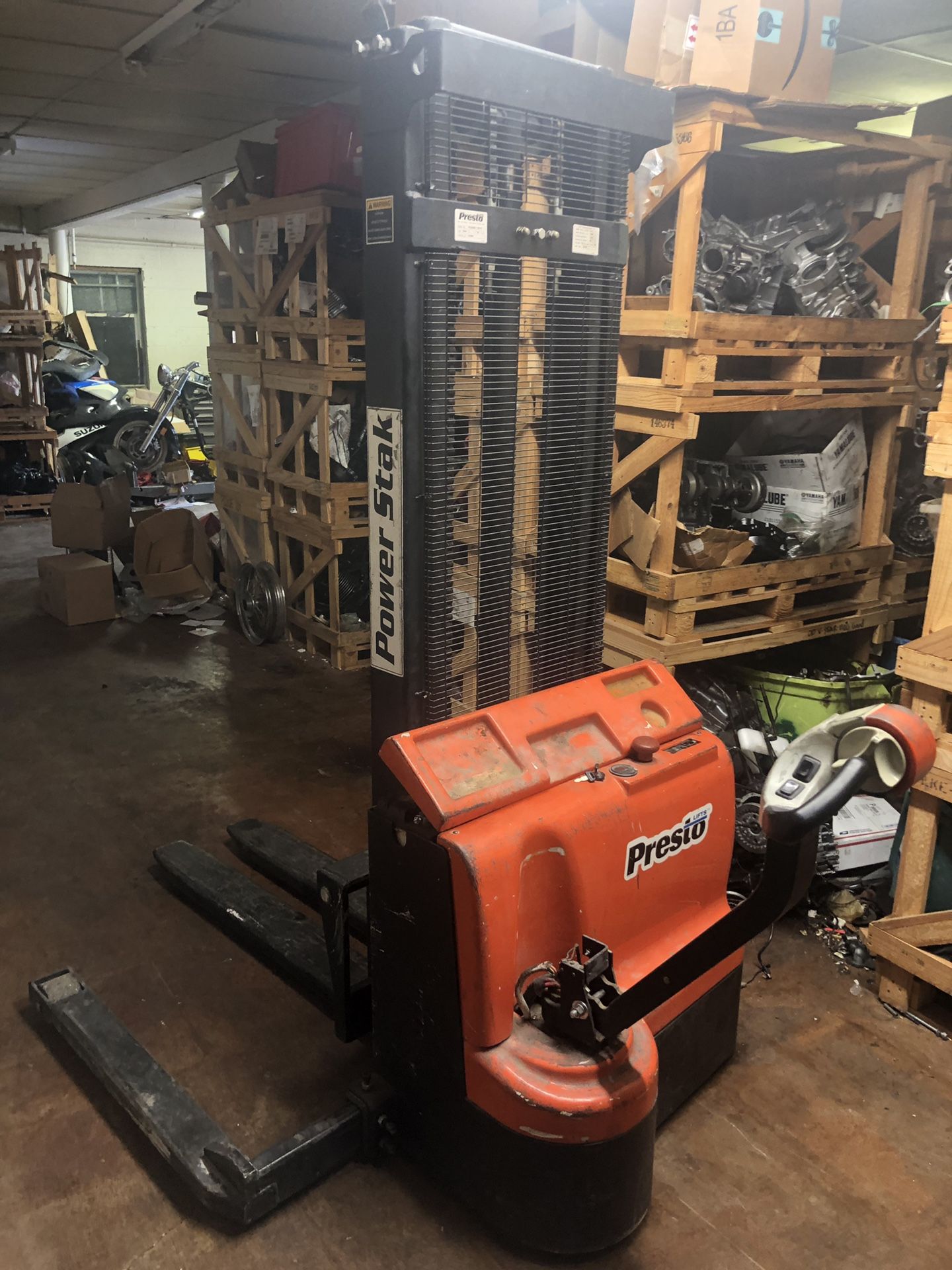 Presto power stak fs2200 forklift 24v electric fork lift ** works great ...