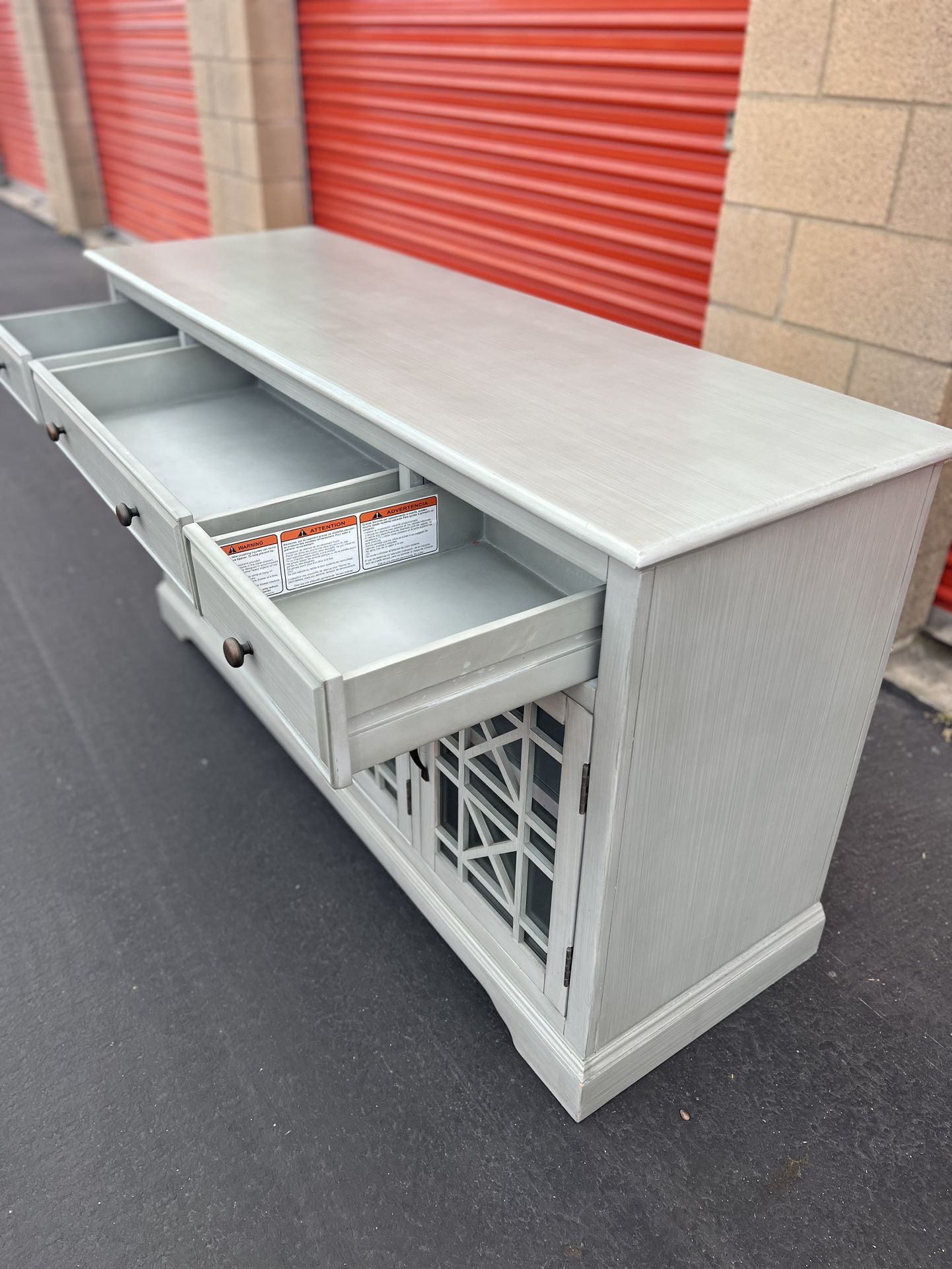 Light Gray Media Stand / Media Console / TV Stand / TV Console / Buffet ...
