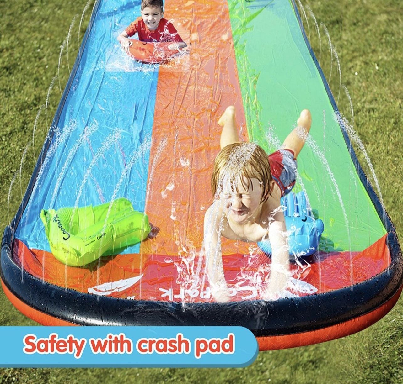Coopark Triple Water Slide Slip for Kids and Inflatable Slide Surf ...